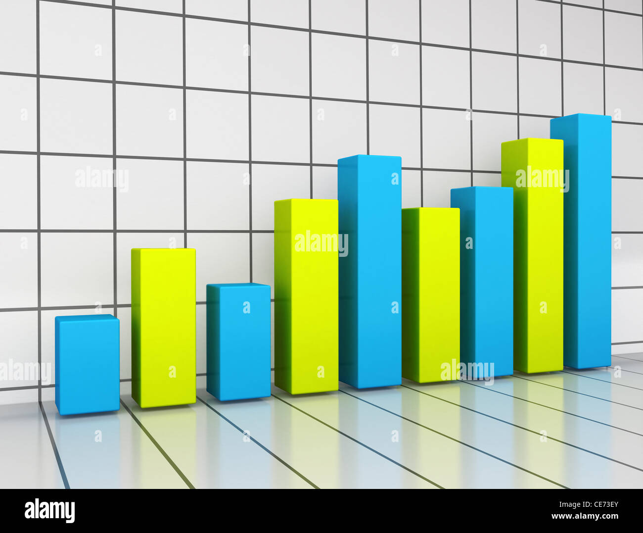 Green and blue business graph Stock Photo - Alamy