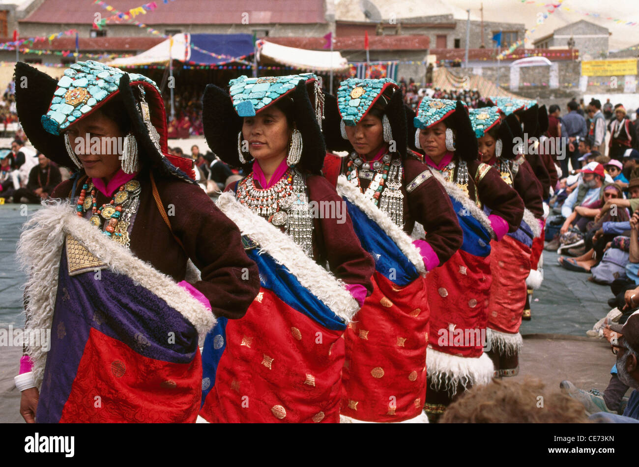 women dancing ladakh festival dance ; polo ground ; leh ; Jammu and ...