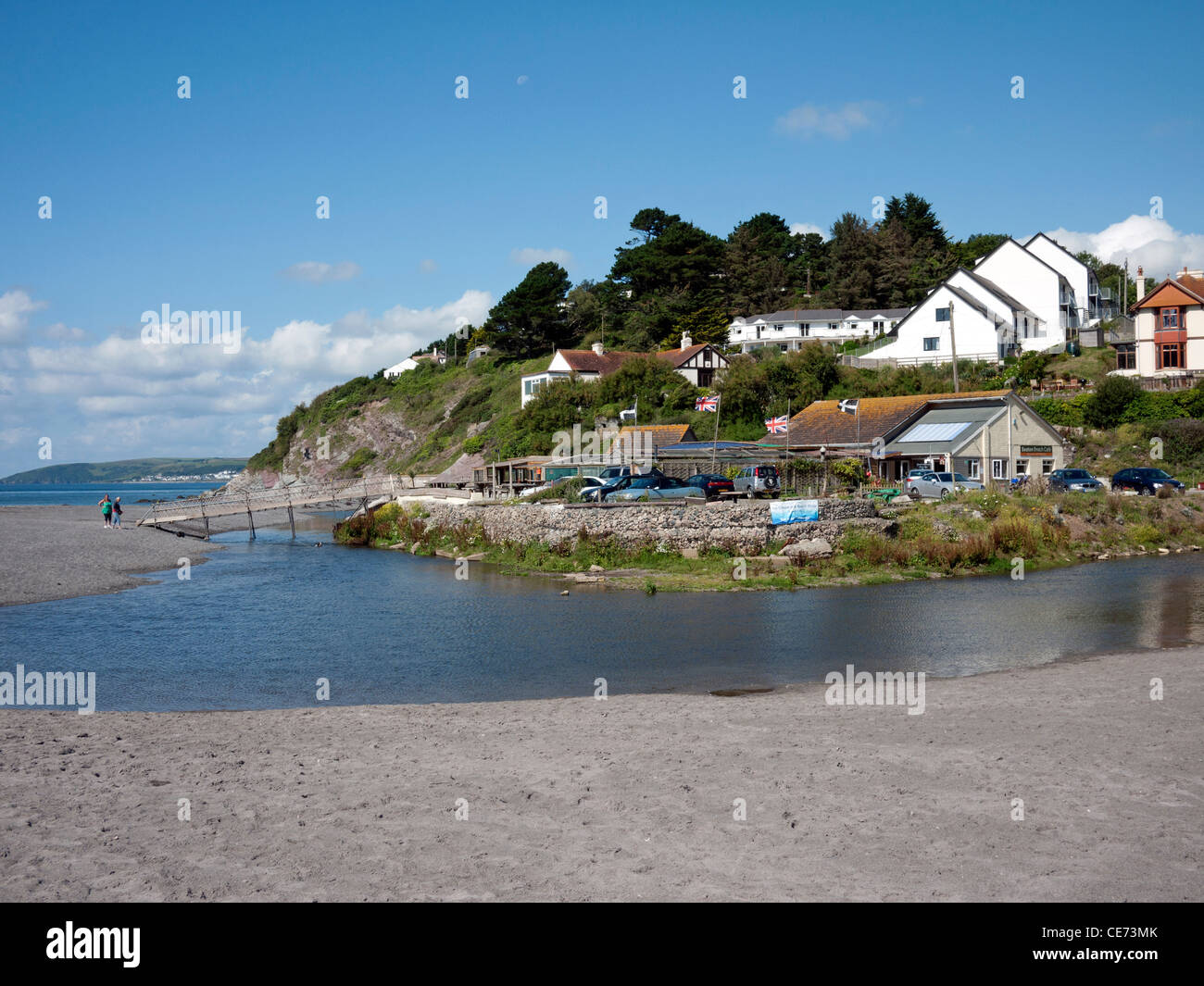 Cafe and beach at Seaton, Cornwall Stock Photo - Alamy