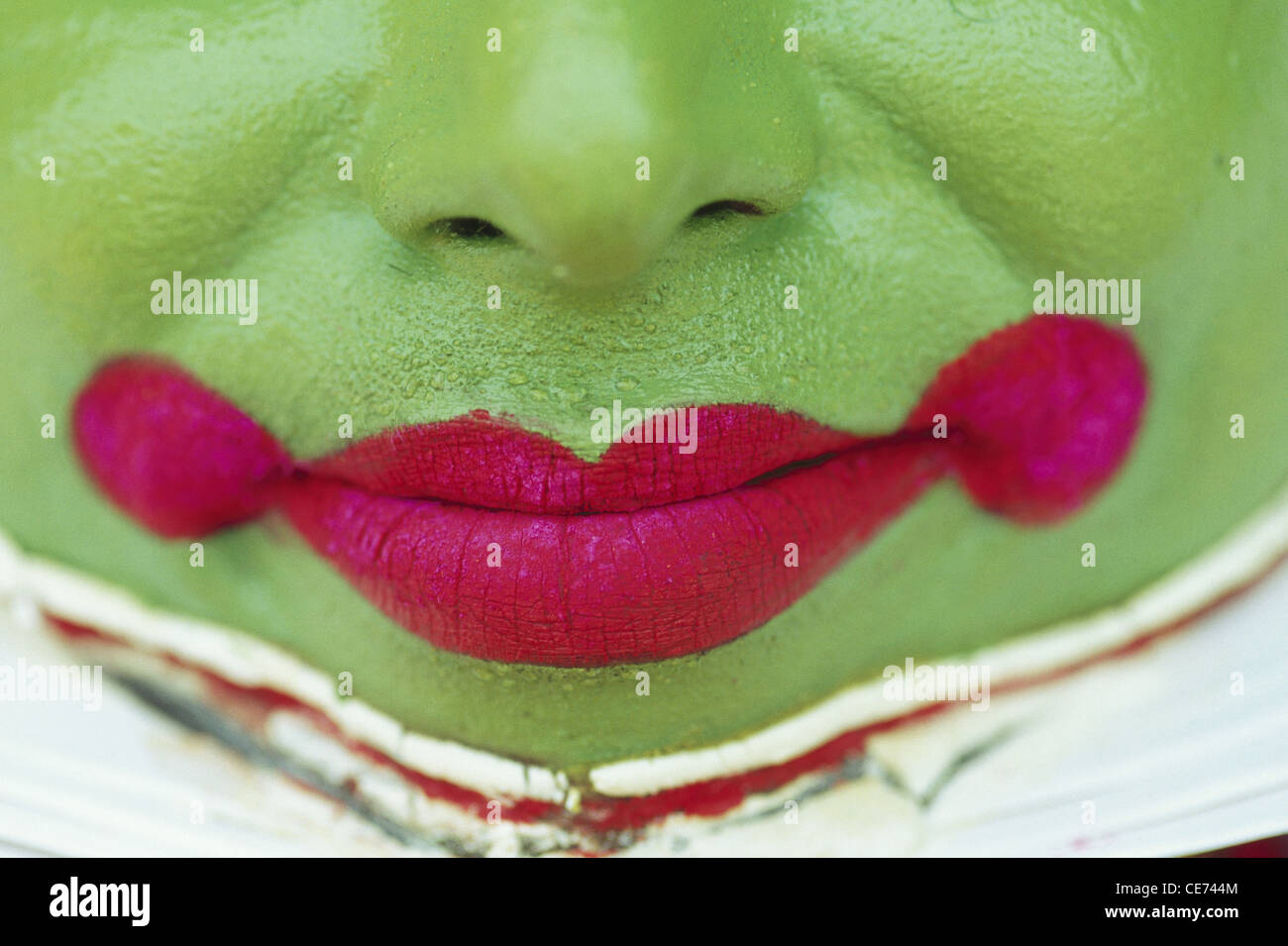 MGM 84460 : red painted lips of Kathakali classical dancer of India ...