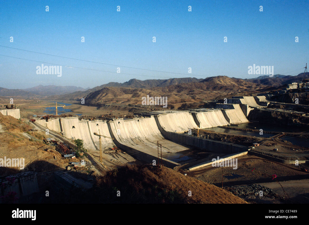 Dam across river narmada ; under construction ; india ; asia Stock ...