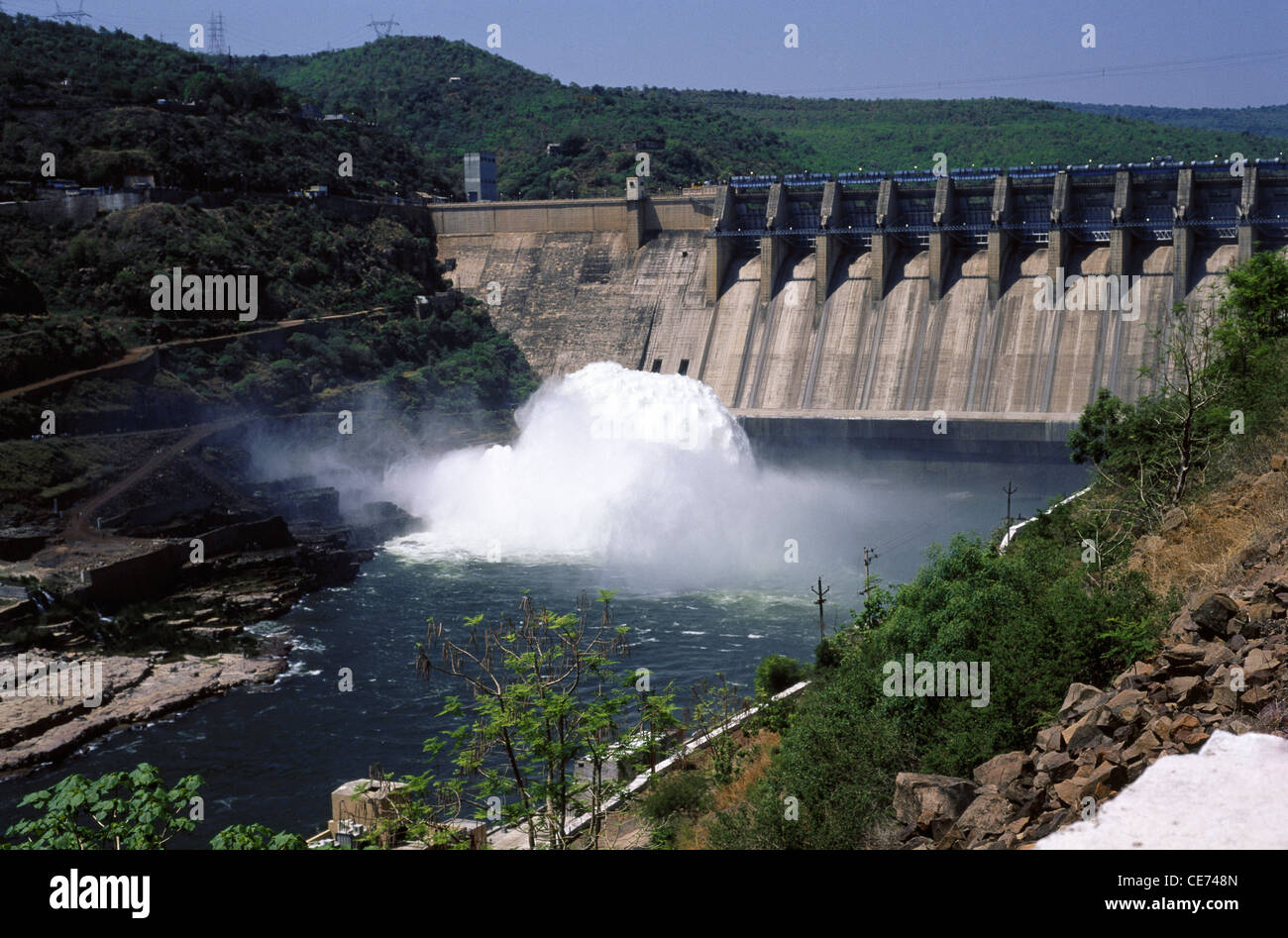 Srisailam Dam ; Krishna River ; Kurnool district ; Srisailam ; andhra ...