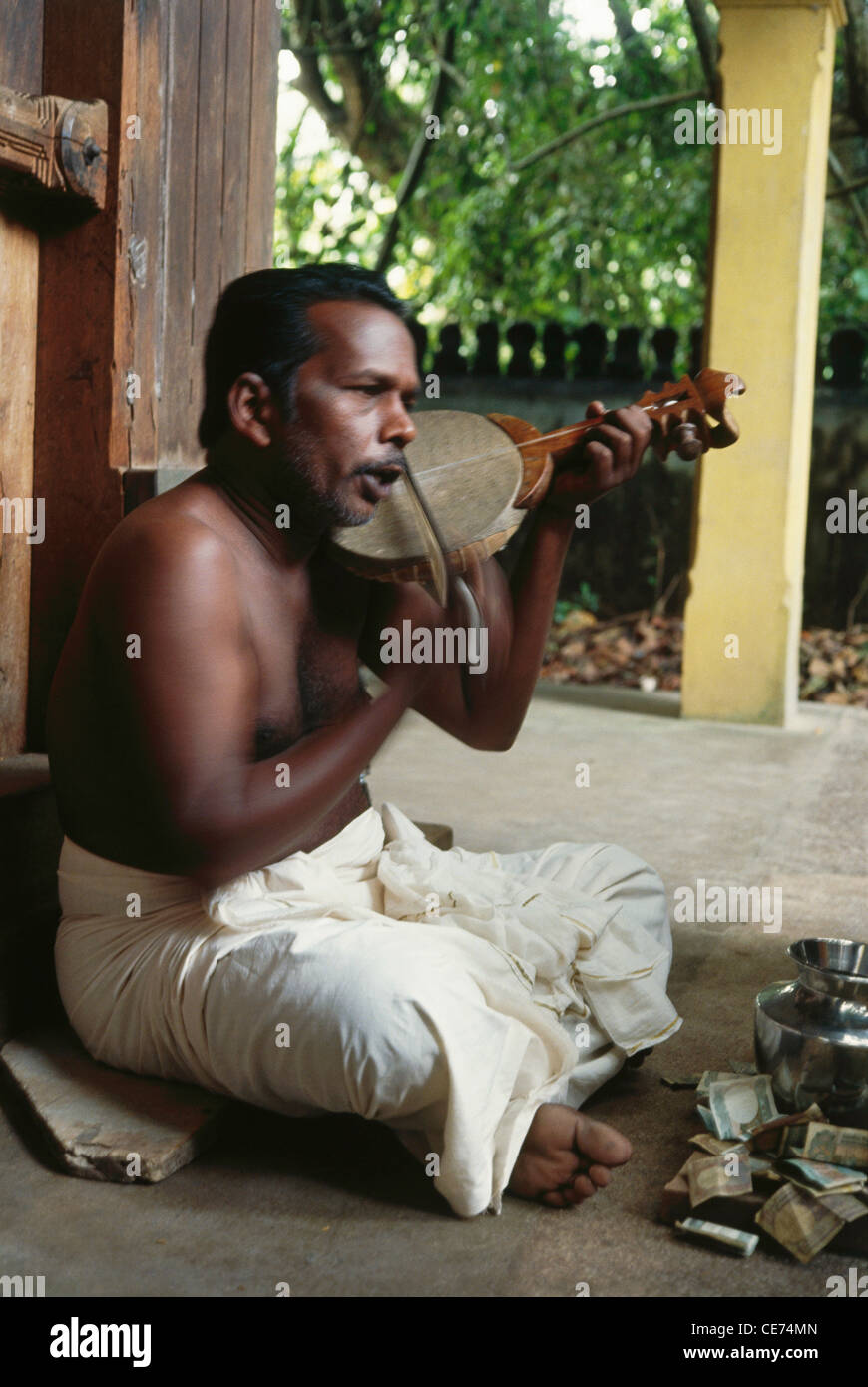 AAD 82988 : Nagveena player at nagrma temple haripad kerala india No ...