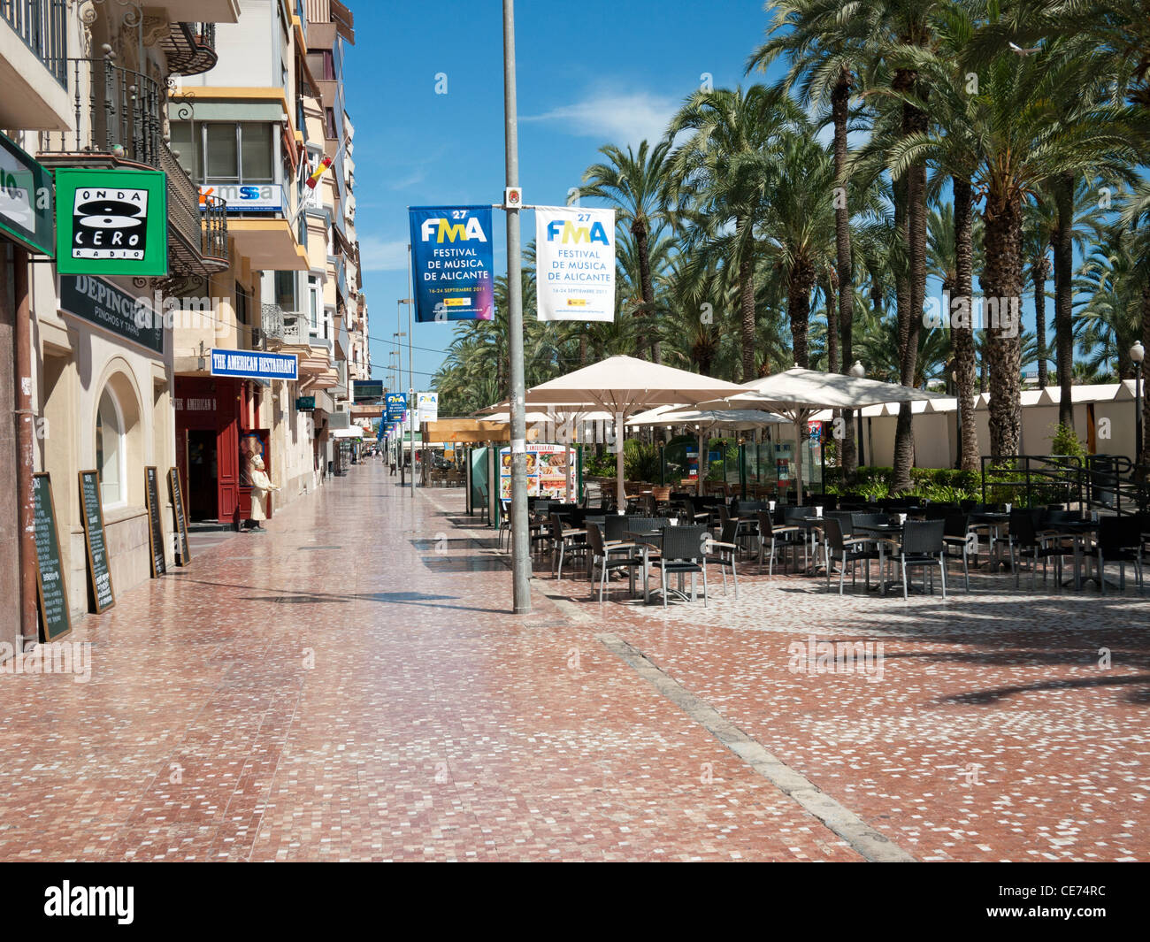 Street view in Alicante Spain Stock Photo - Alamy