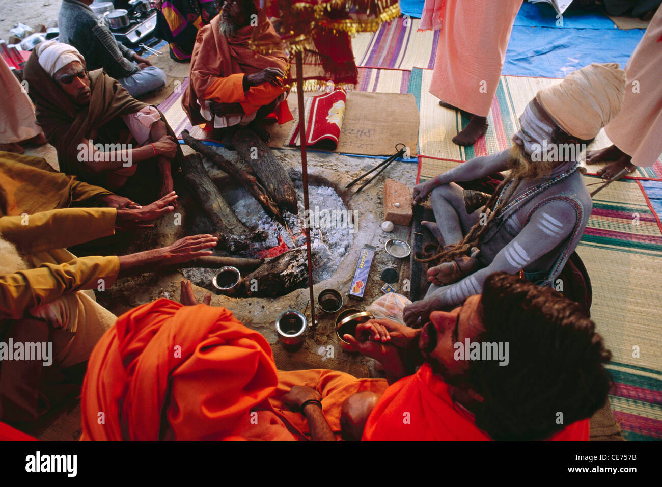 Sadhu holy man fire hi-res stock photography and images - Alamy