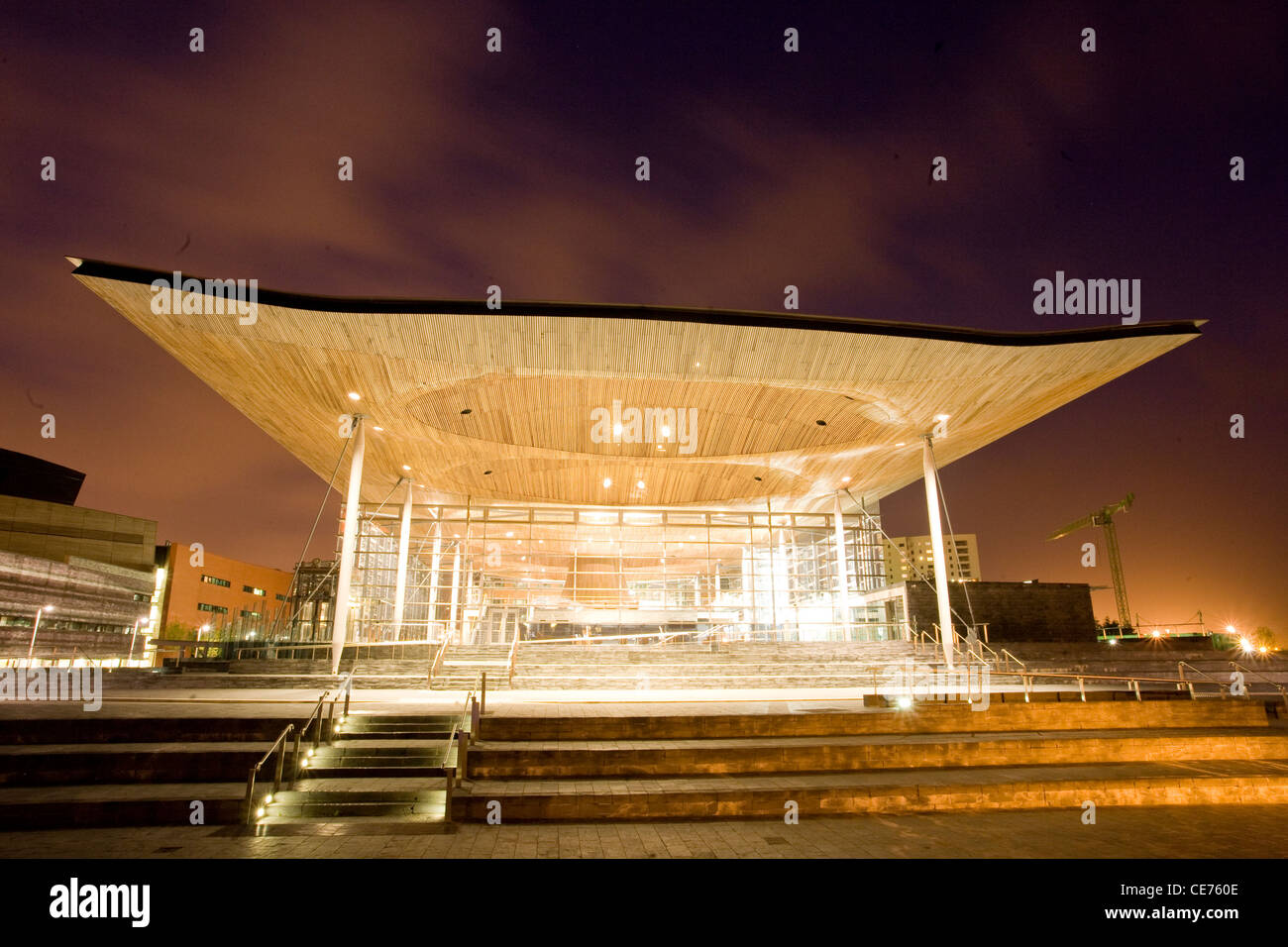 National assembly wales night cardiff hi-res stock photography and ...