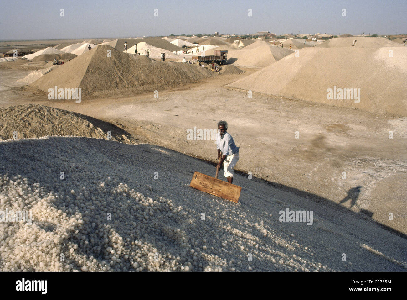 RVA 83145 : salt pan worker in little rann of kutch ; gujarat ; india ...