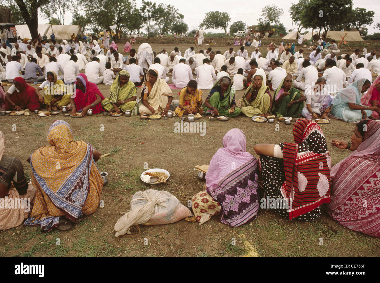 People eating food, free food, langar, Pandharpur festival, Maharashtra ...