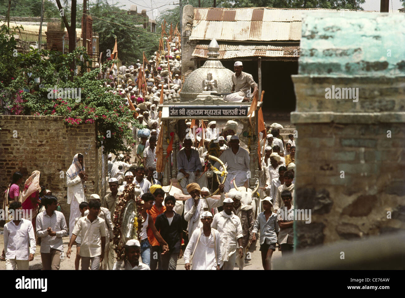 Pandharpur festival procession chariot in a village ; maharashtra ...