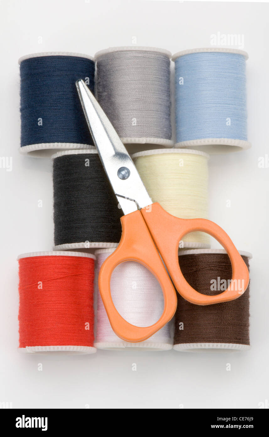 Different spools sewing threads hi-res stock photography and images - Alamy
