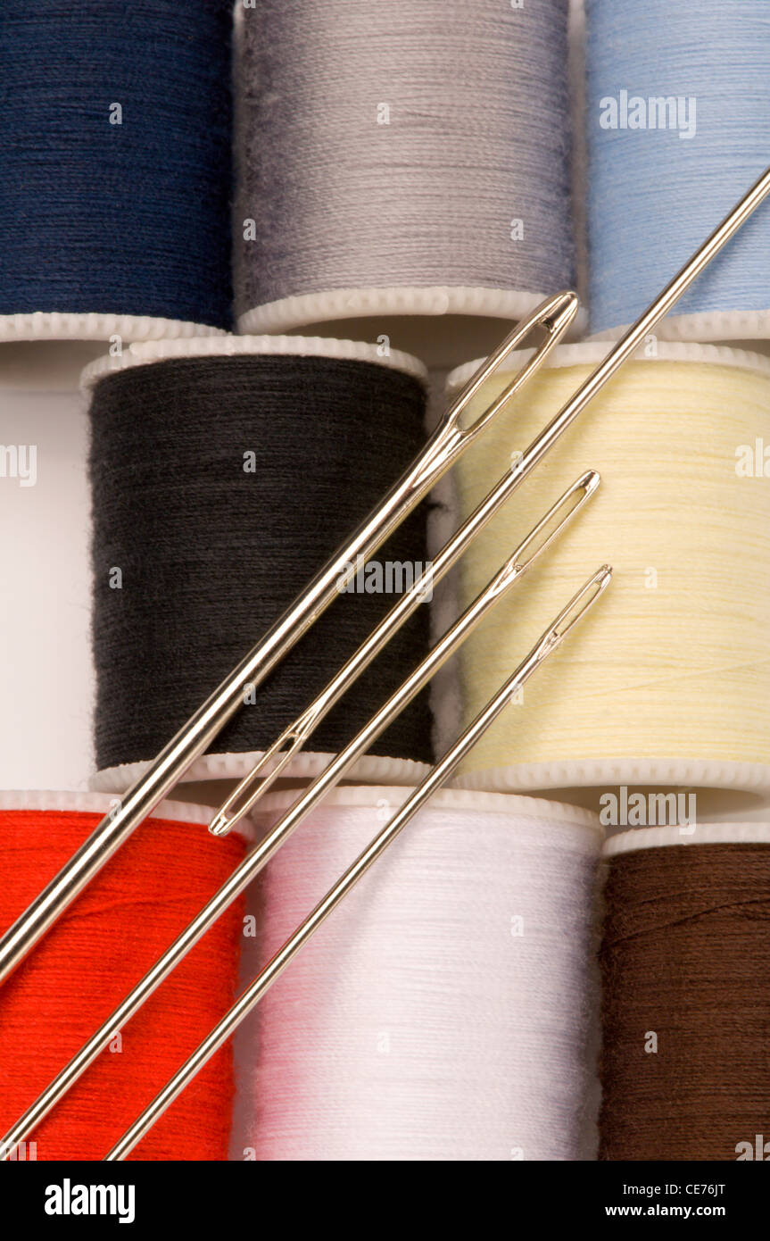 Different colors of spooled thread Stock Photo - Alamy