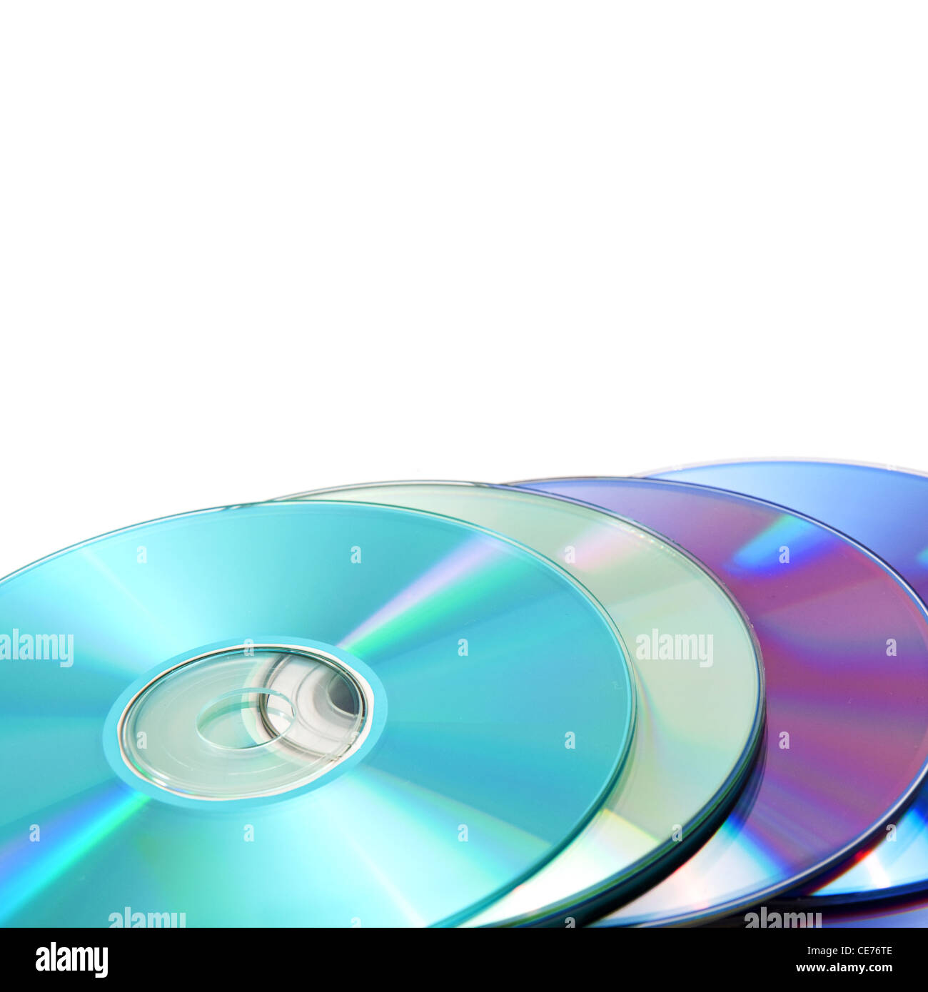 A pile of dvd discs over a white background Stock Photo - Alamy