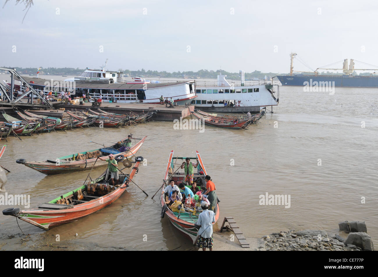 River activity in Yangon, Burma, Myanmar Stock Photo - Alamy