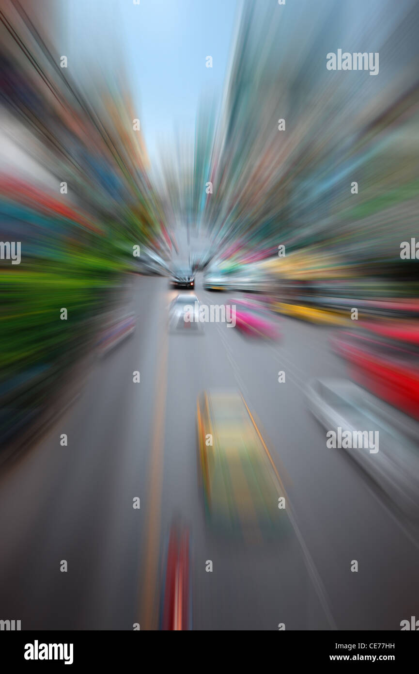 Fast cars moving on the city highway Stock Photo - Alamy