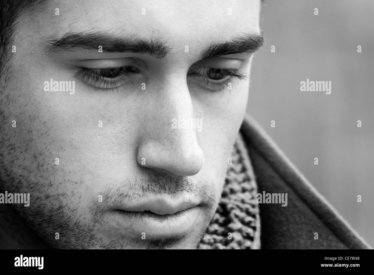 Male model striking pose in Black and White Stock Photos & Images - Alamy