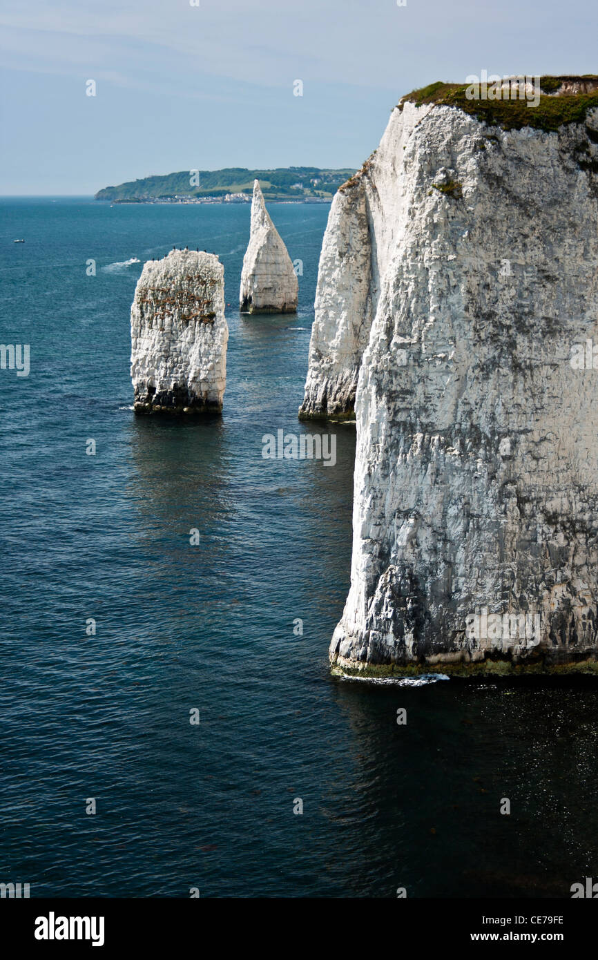 Old harry rocks at the foreland handfast point hi-res stock photography ...