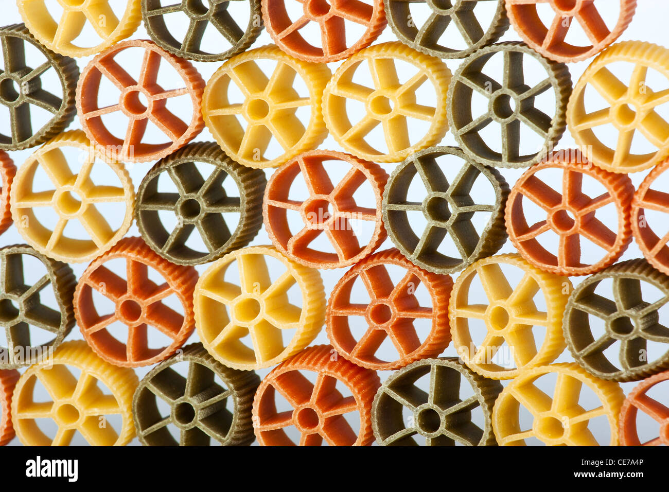 Colorful dry pasta on white background Stock Photo - Alamy