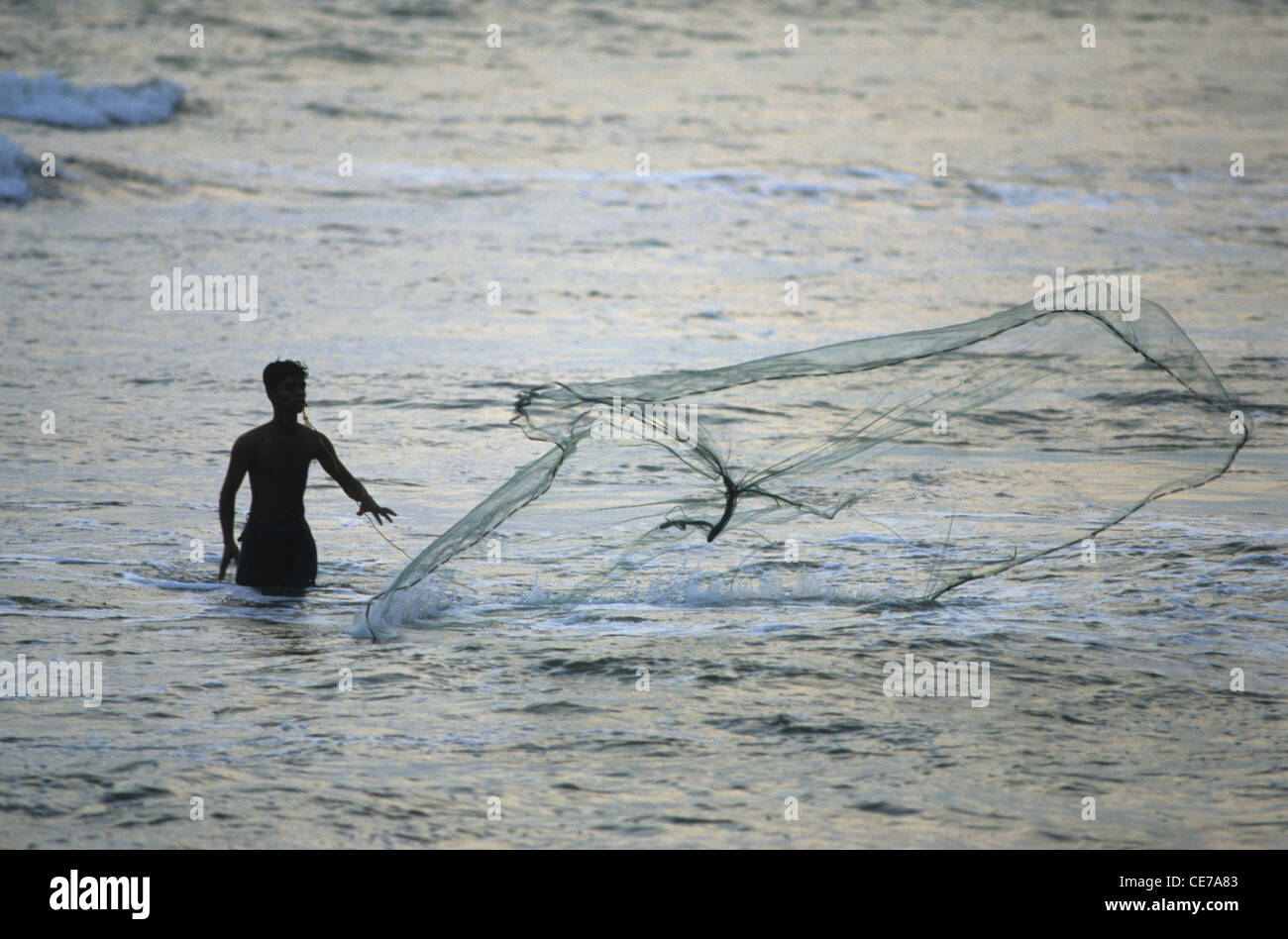 Asian fisherman using fishing net hi-res stock photography and images ...