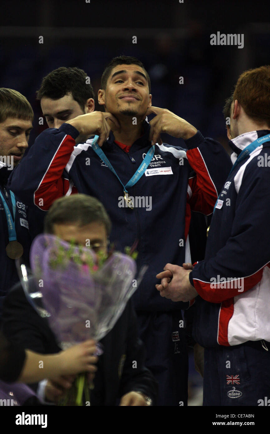 Louis Smith at the mens Gymnastics, competing for team GB at the test ...