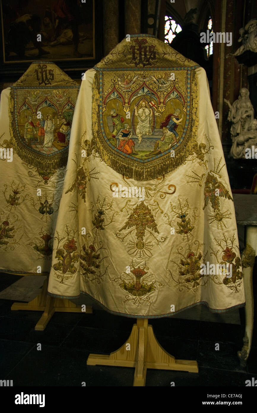 old priest dress clothes in a church in Bruges, Belgium Stock Photo - Alamy
