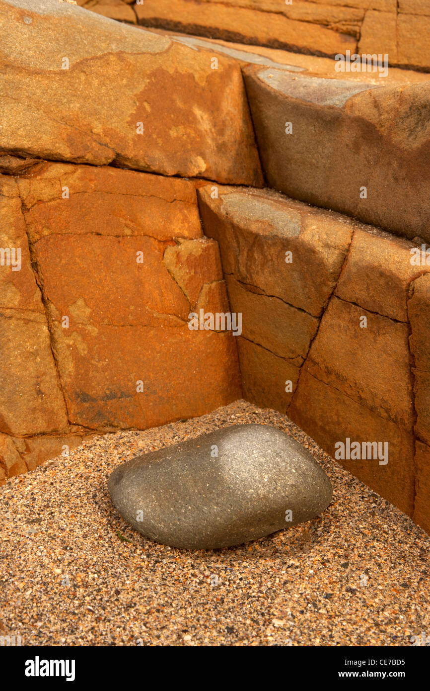 Sandstone and pebble at Godrevy Point in Cornwall Stock Photo - Alamy