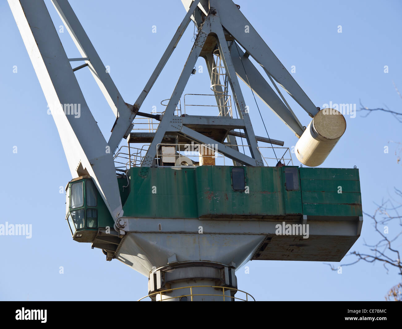 cabin with windows of a big crane Stock Photo - Alamy