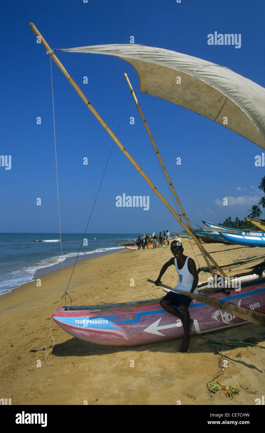 Local sailing boat, Kalutara beach, Sri Lanka Stock Photo - Alamy