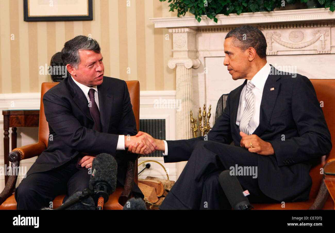 President Barack Obama meets with King Abdullah II of Jordan in the ...