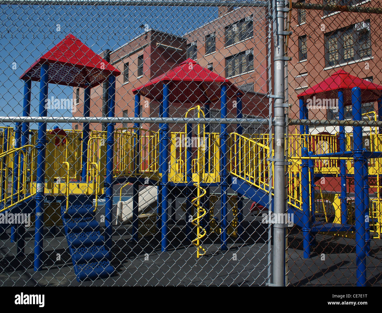 Abstract of school playground, Brooklyn, New York Stock Photo - Alamy