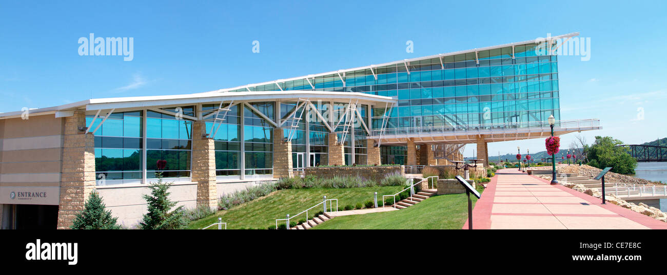 IA, Dubuque, River Walk, Grand River Center, on the Mississippi River ...