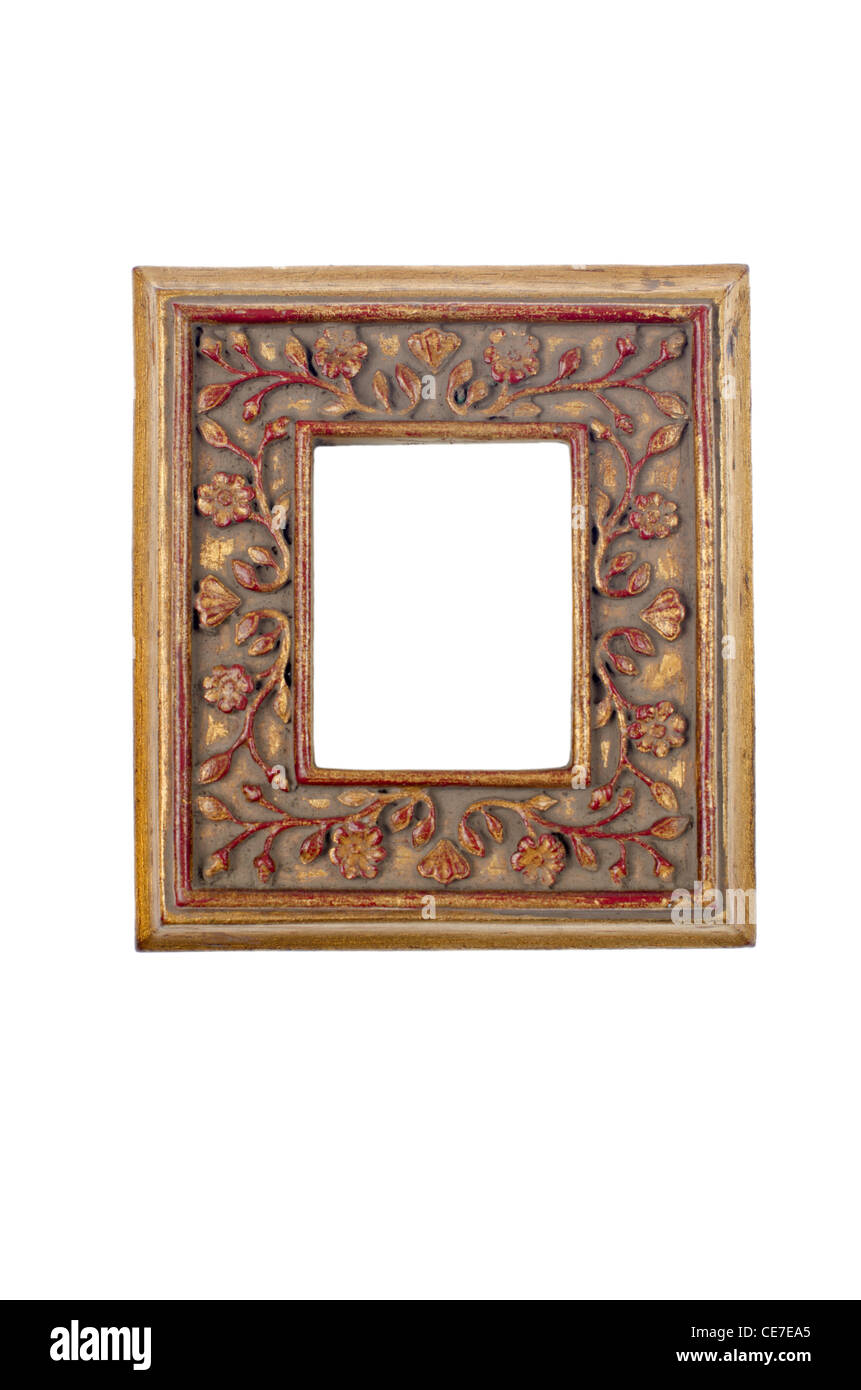 Antique picture frame, square, gold/yellow color Stock Photo - Alamy