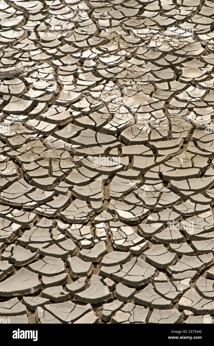 Dried and cracking earth and mud due to extreme heat and drought Stock ...