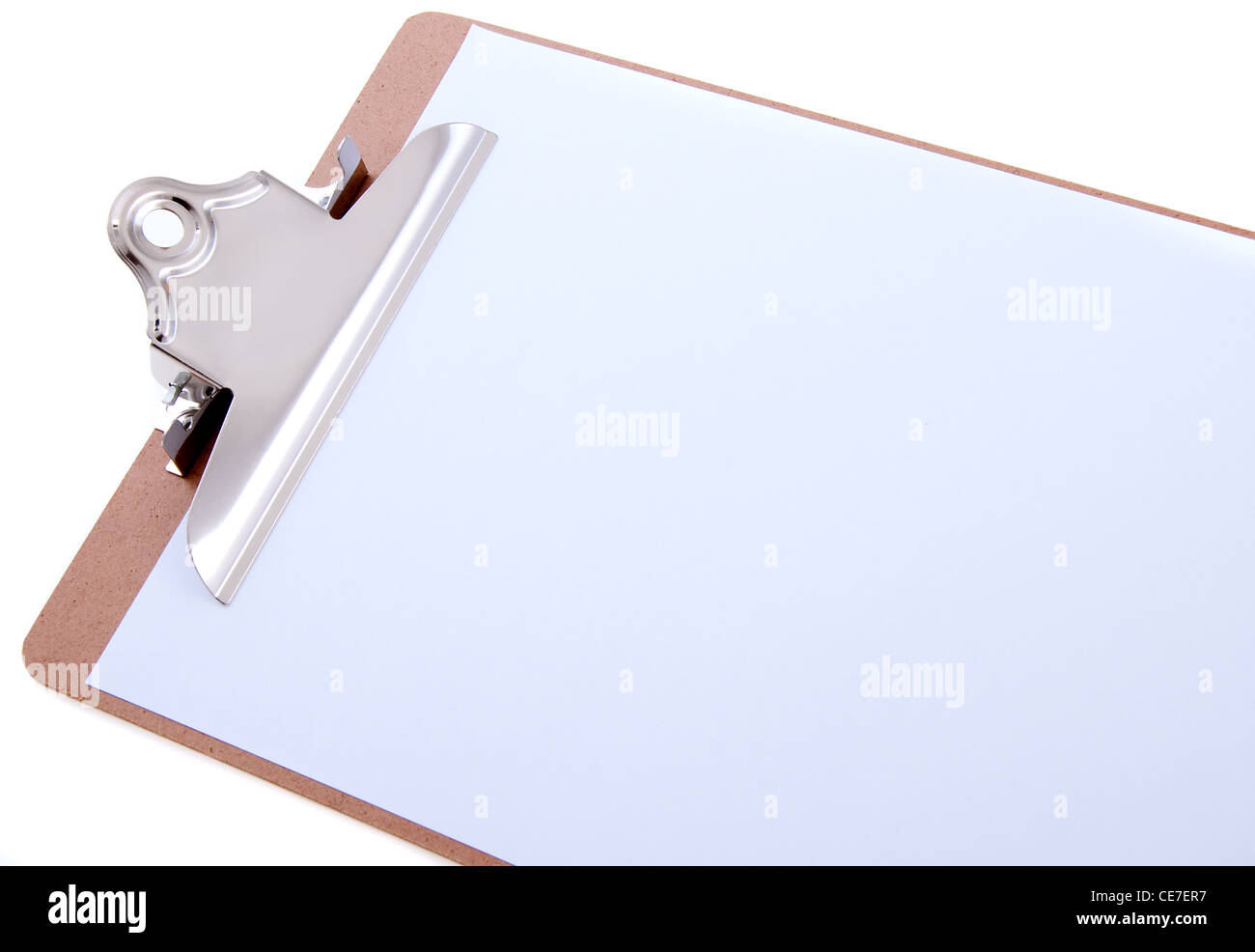 Blank paper for notes on clipboard Stock Photo - Alamy