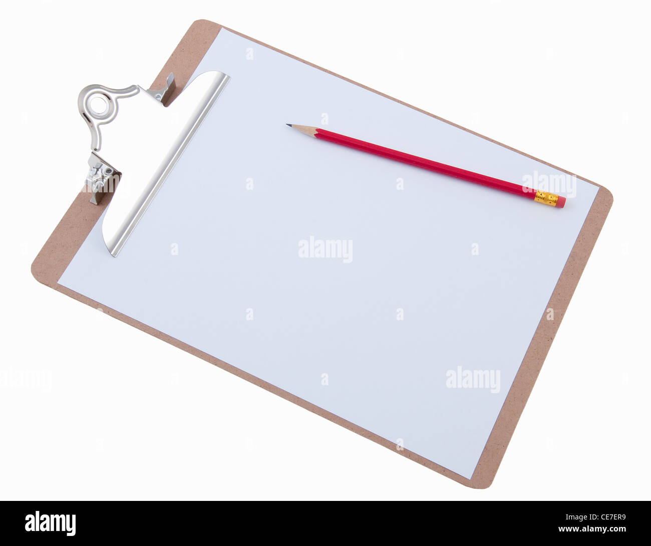 Pencil on clip board Cut Out Stock Images & Pictures - Alamy