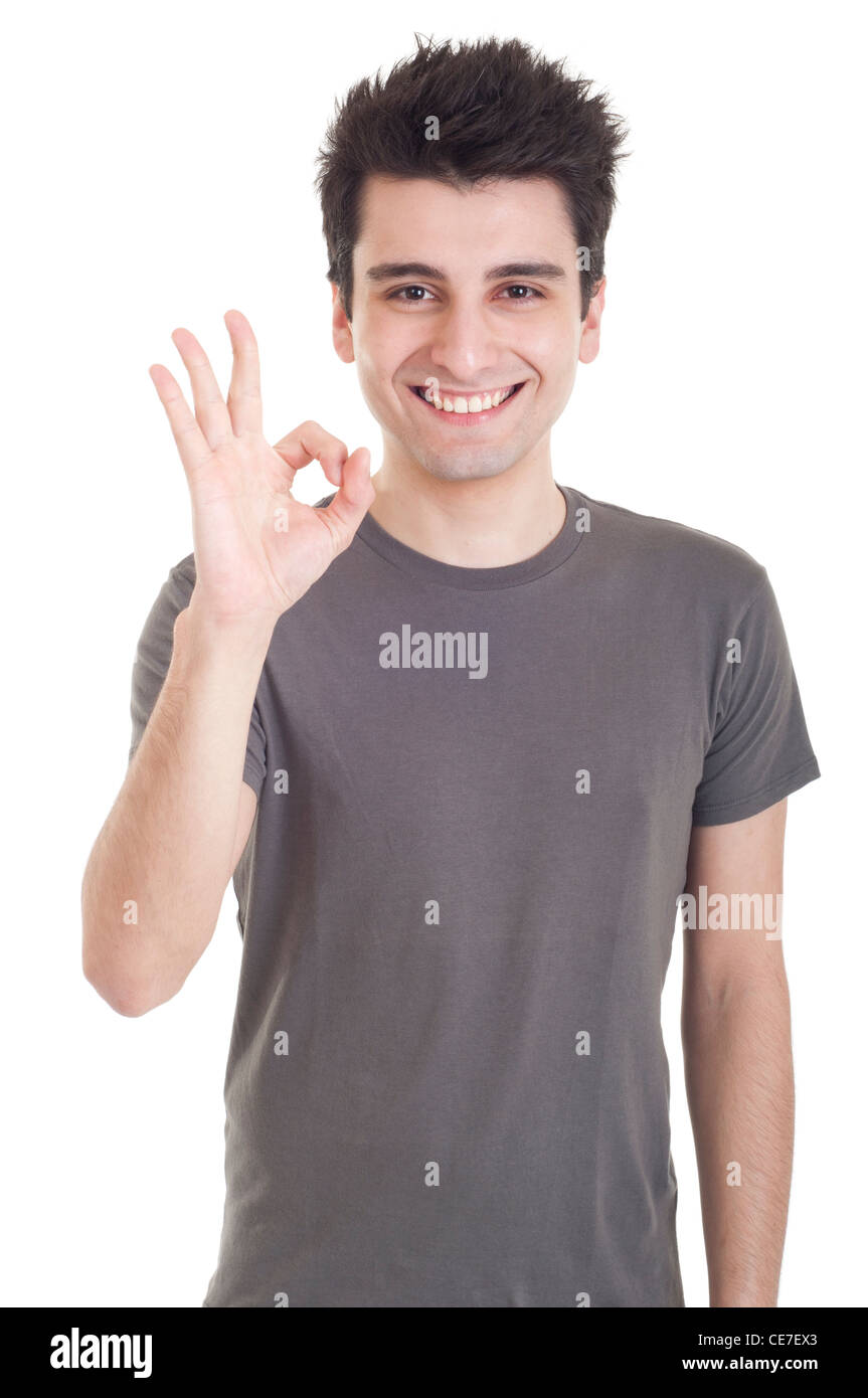 Man with ok sign Stock Photo - Alamy