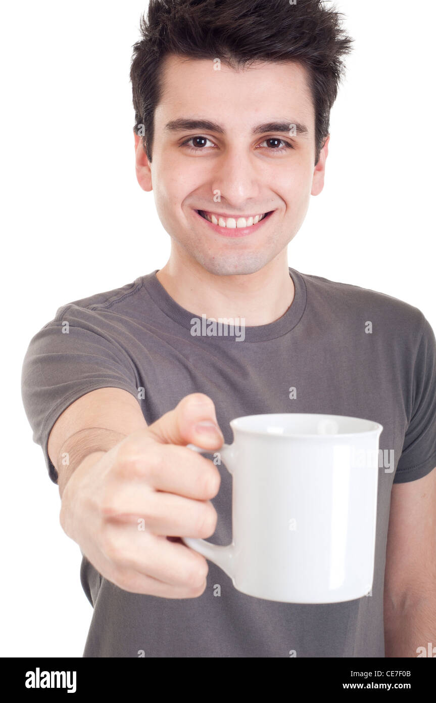 Man holding mug Stock Photo - Alamy