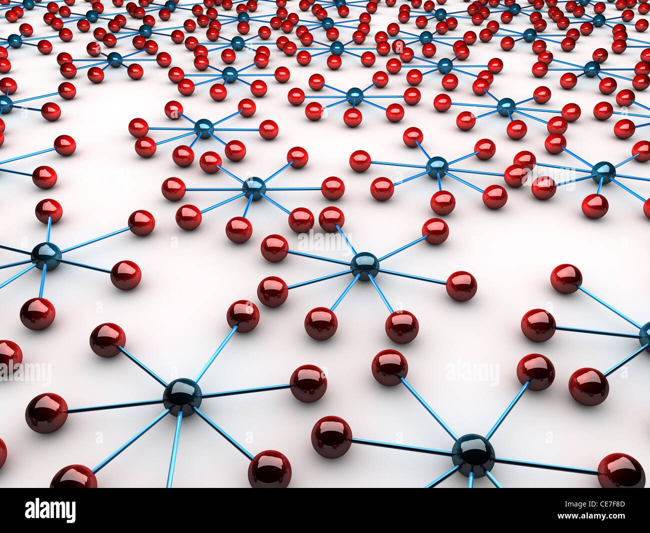 Network symbolized by red and blue connected spheres Stock Photo - Alamy