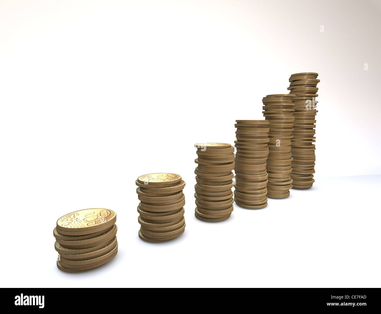 Euro Coin Chart over white Background Stock Photo - Alamy