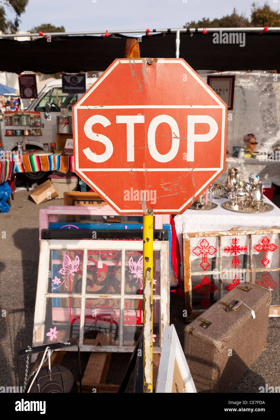 Antique stop sign Stock Photo - Alamy