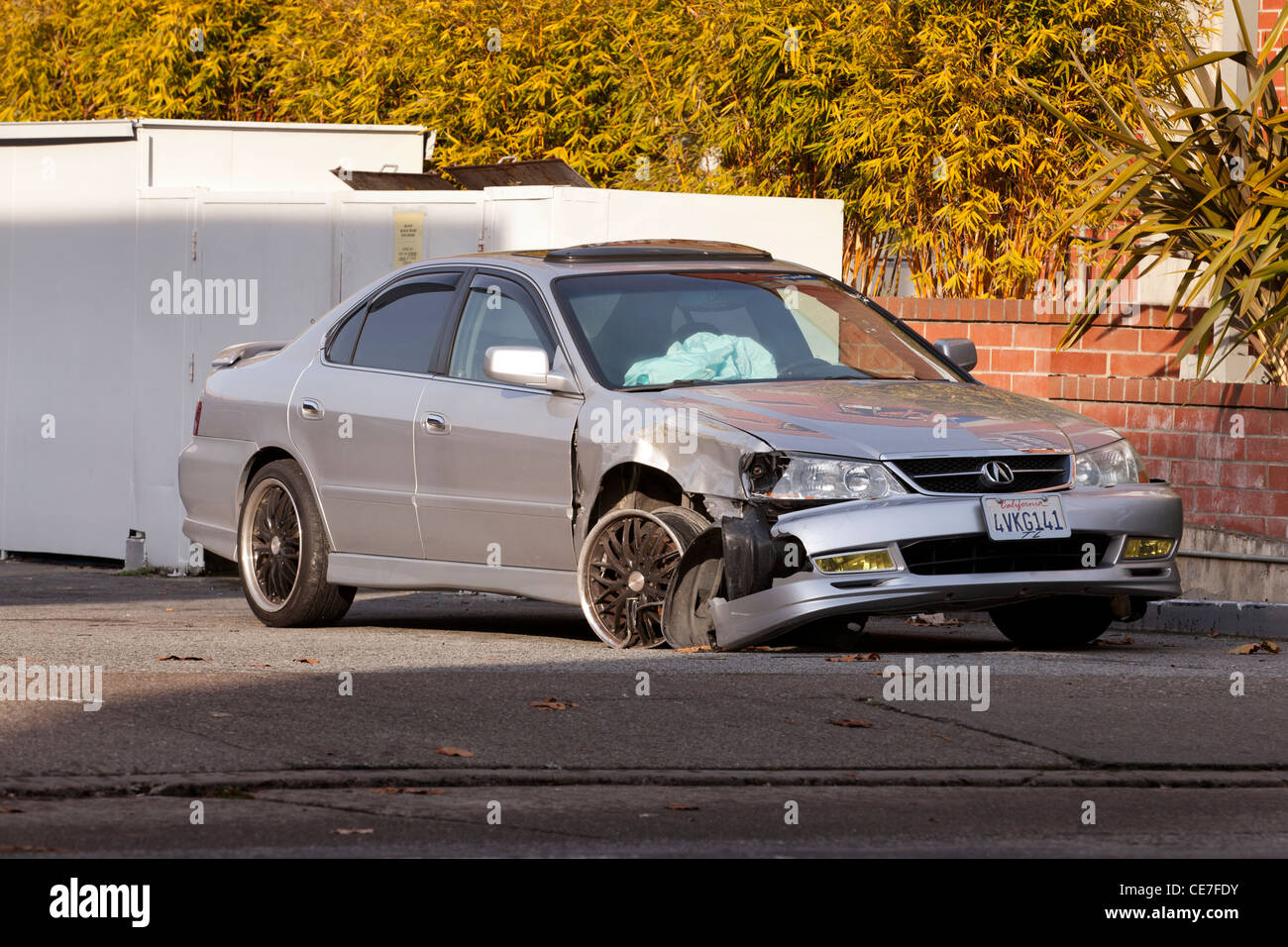 Wrecked car - USA Stock Photo - Alamy