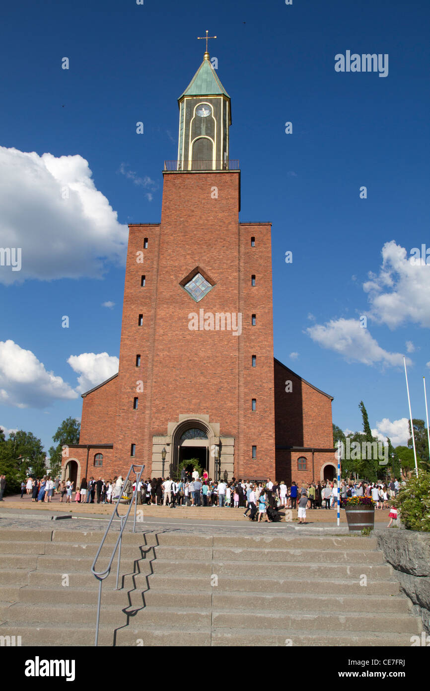 Old church closeup on blue sky background Stock Photo - Alamy