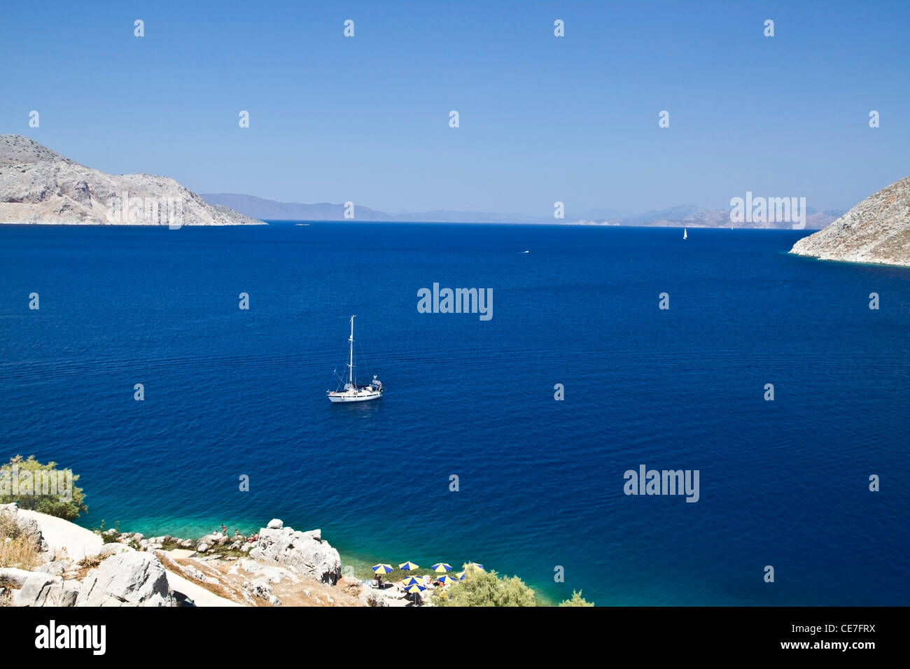 Beautiful landscape of blue and calm Aegean Sea Stock Photo - Alamy