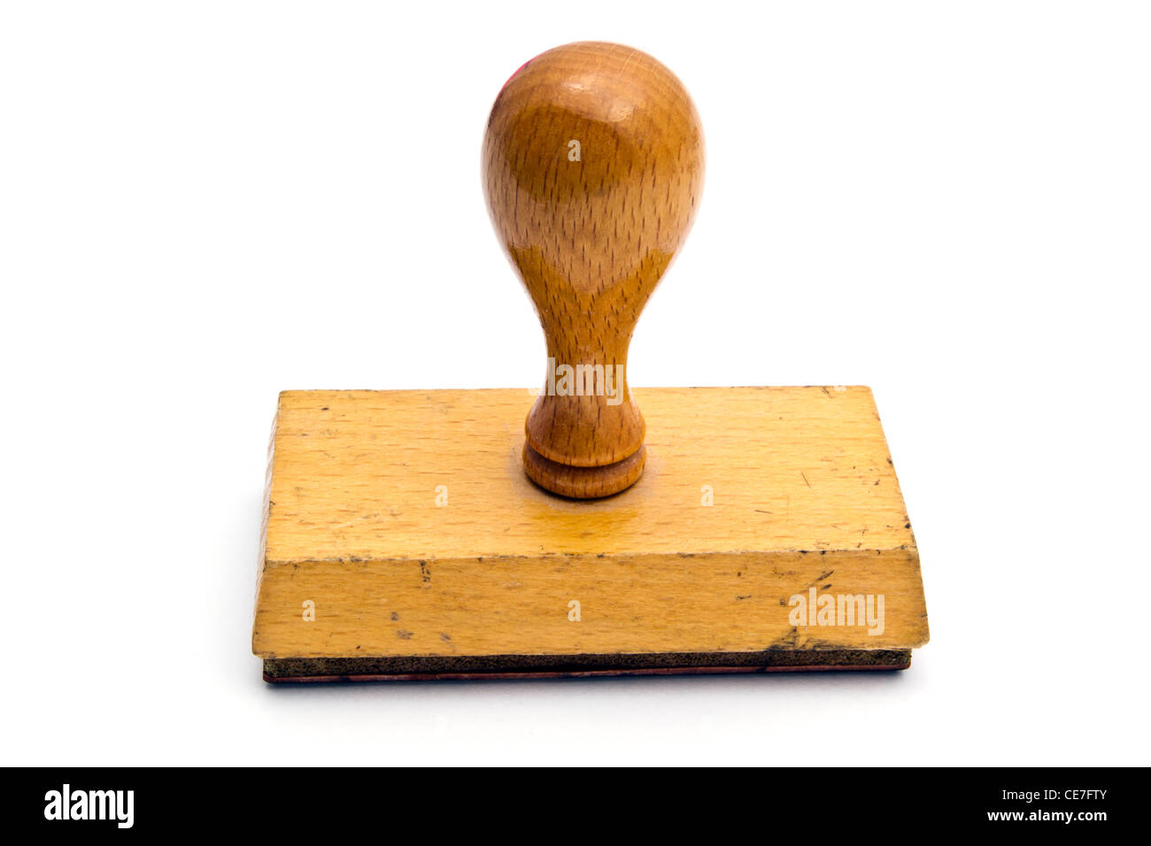 Old wooden stamp isolated on white background Stock Photo - Alamy