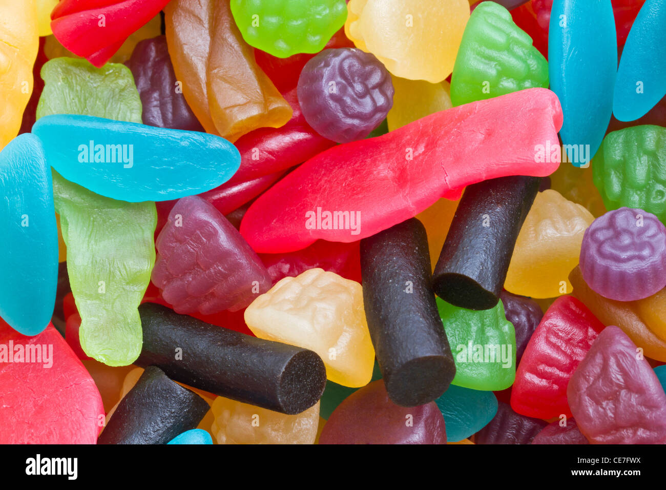 Background of colorful fruits candy Stock Photo - Alamy