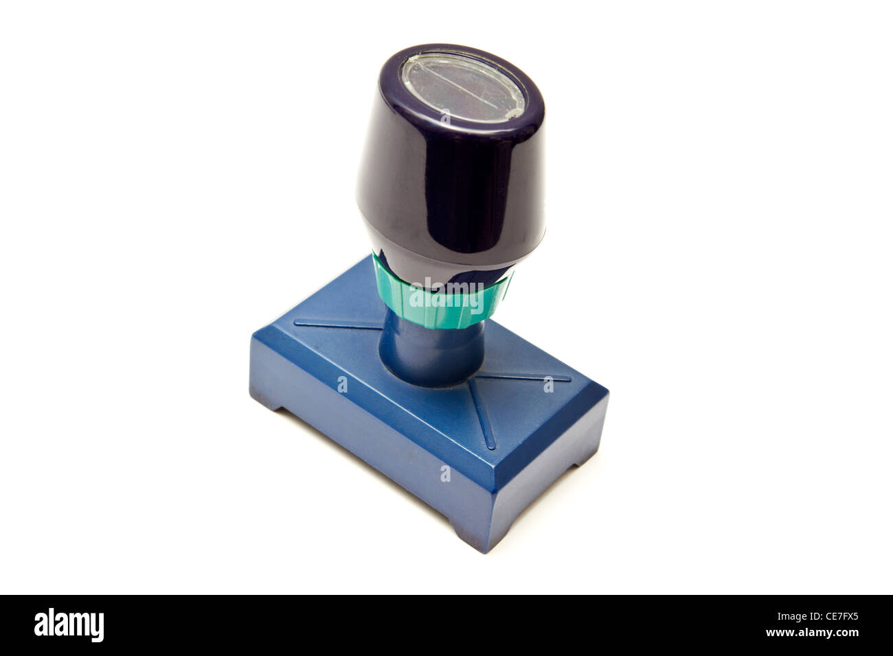 Blue stamp isolated on white background Stock Photo - Alamy