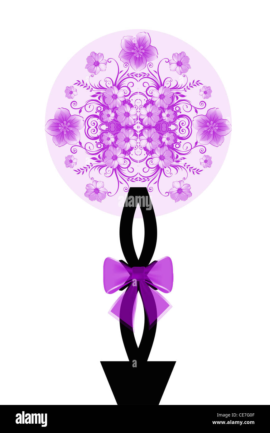 Beautiful bouquet of flower basket isolated on white background Stock ...