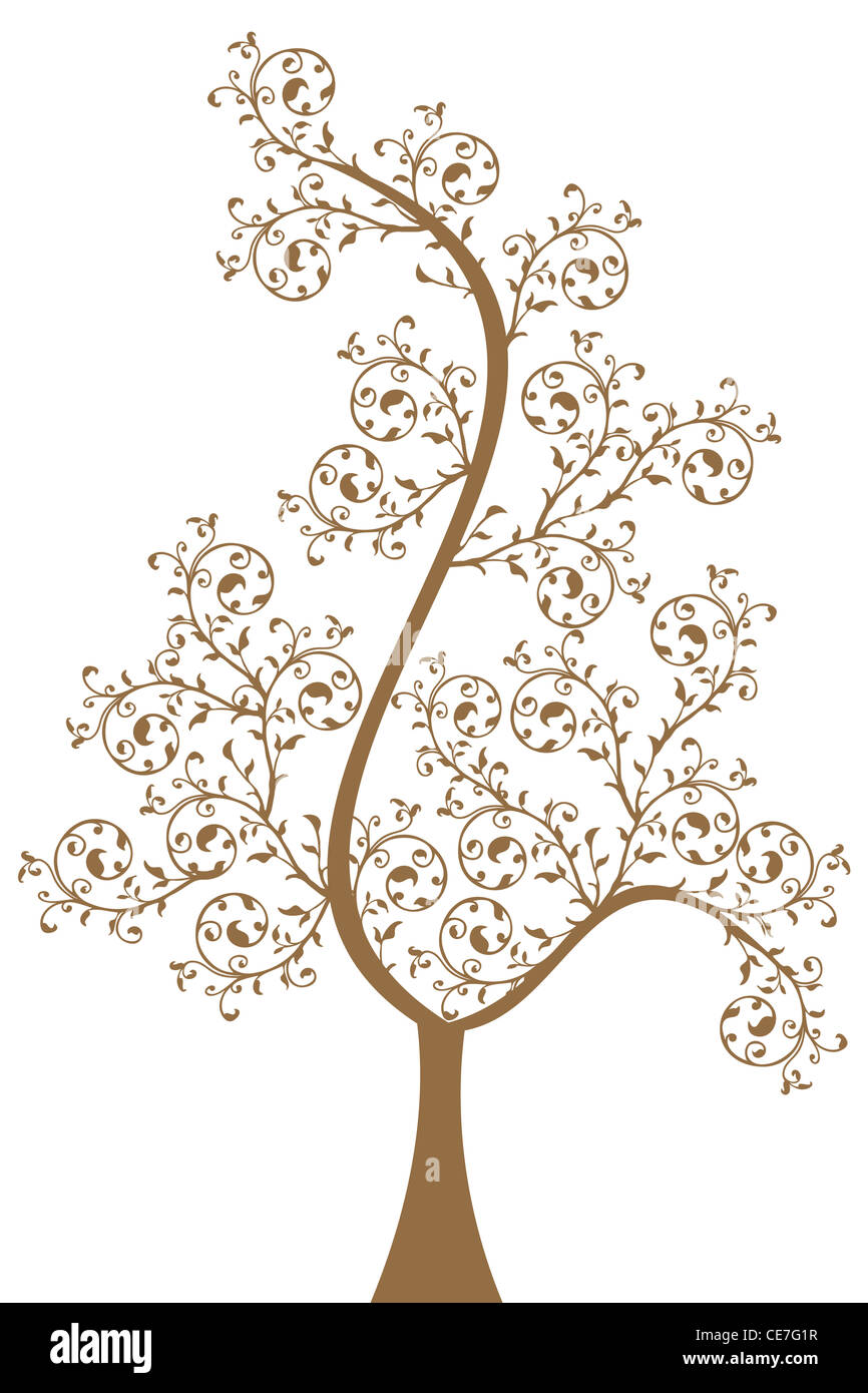 Beautiful art tree isolated on white background Stock Photo - Alamy