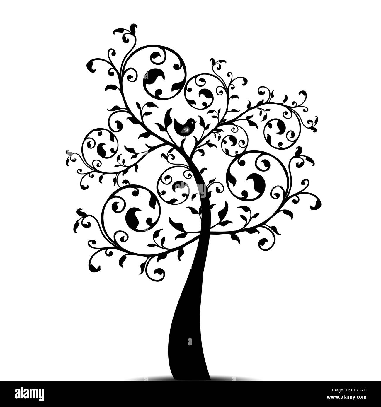 Beautiful art tree isolated on white background Stock Photo - Alamy