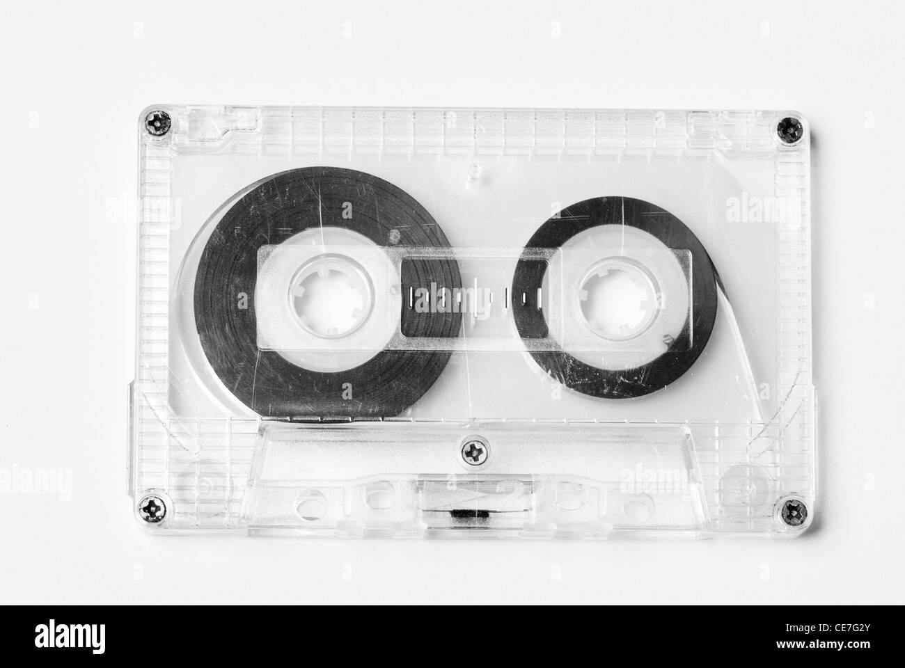 Old plastic audio cassette isolated on white Stock Photo - Alamy