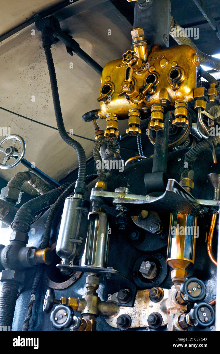 The steam engine controls of the Kingston Flyer in New Zealand Stock ...